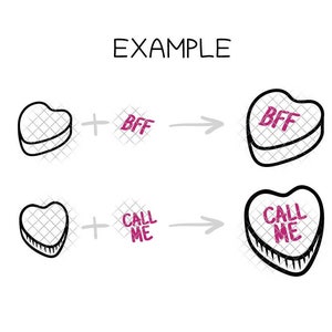 Conversation Hearts SVG Template Clipart Valentine Svg Dxf Eps Png ...