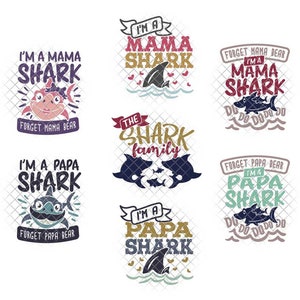 Shark Family SVG Bundle Baby Shark Mama Daddy Auntie Uncle Brother ...