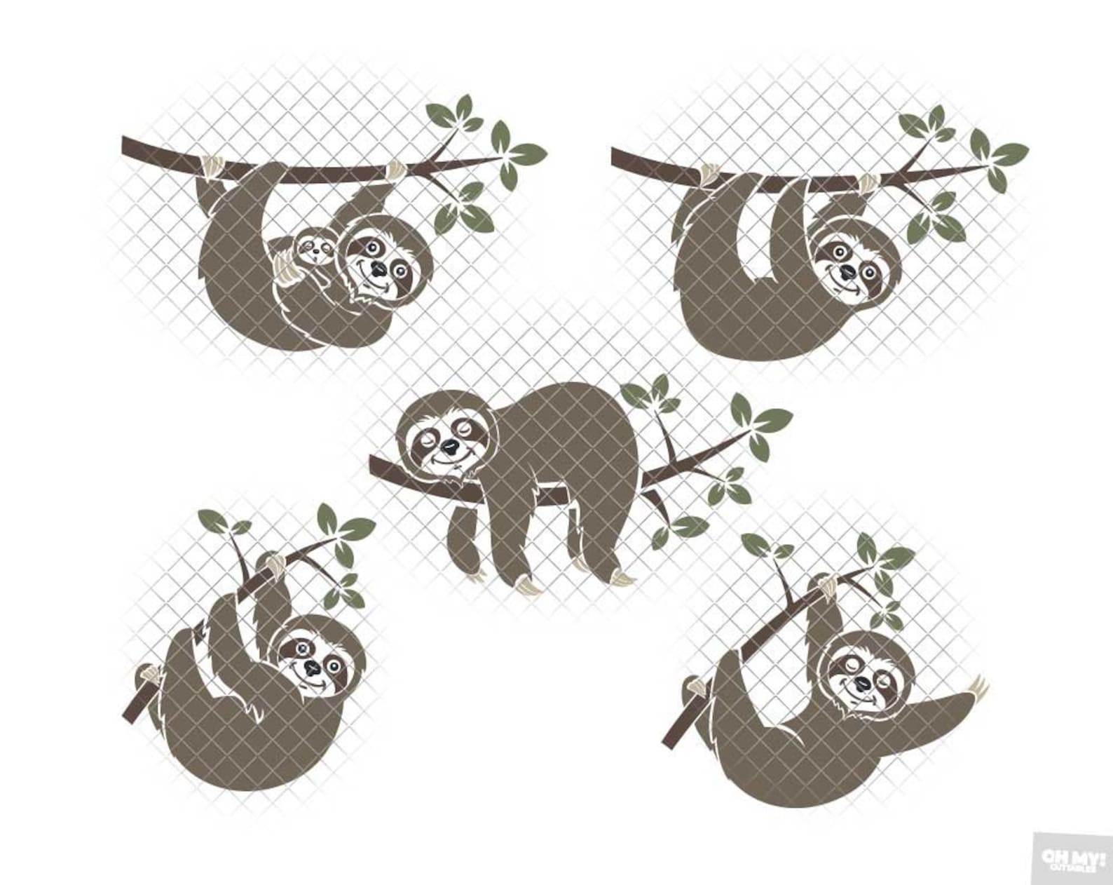 Sloth SVG Bundle Monogram Quotes Svg Dxf Eps Png Format - Etsy Australia