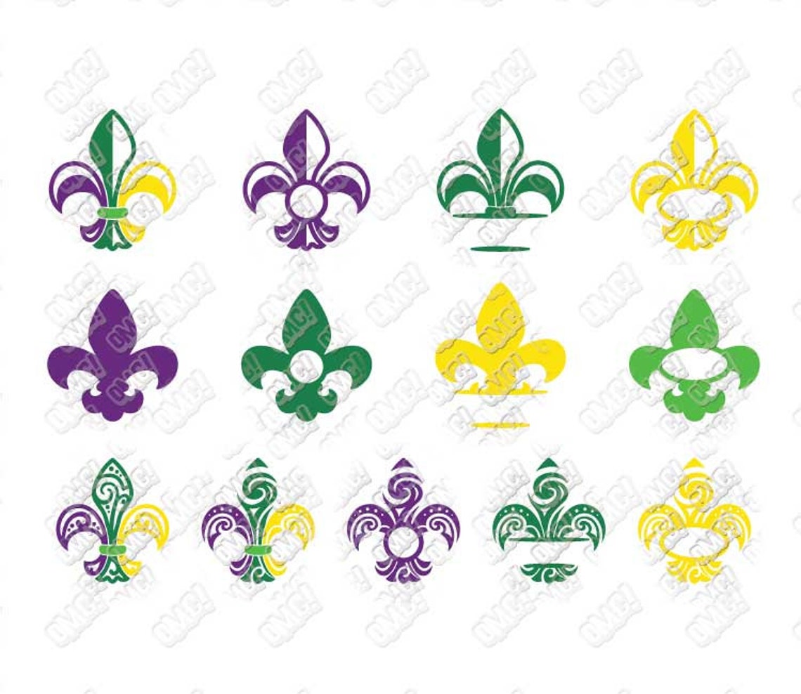 Fleur-de-lis SVG Monogram Mardi Gras Louisiana Svg Dxf Eps - Etsy