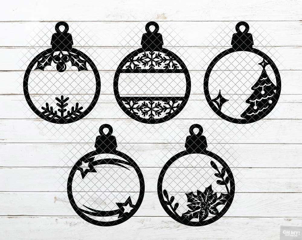 Christmas Baubles SVG Personalized Ornaments Laser Cut | Etsy