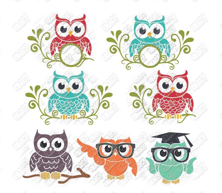 Owl SVG Monogram Bundle Aztec Pattern Svg Dxf Eps Jpeg Png - Etsy