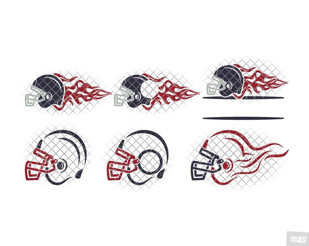 Football Helmet SVG Monogram Split Svg Dxf Eps Jpeg Png Format Layered ...
