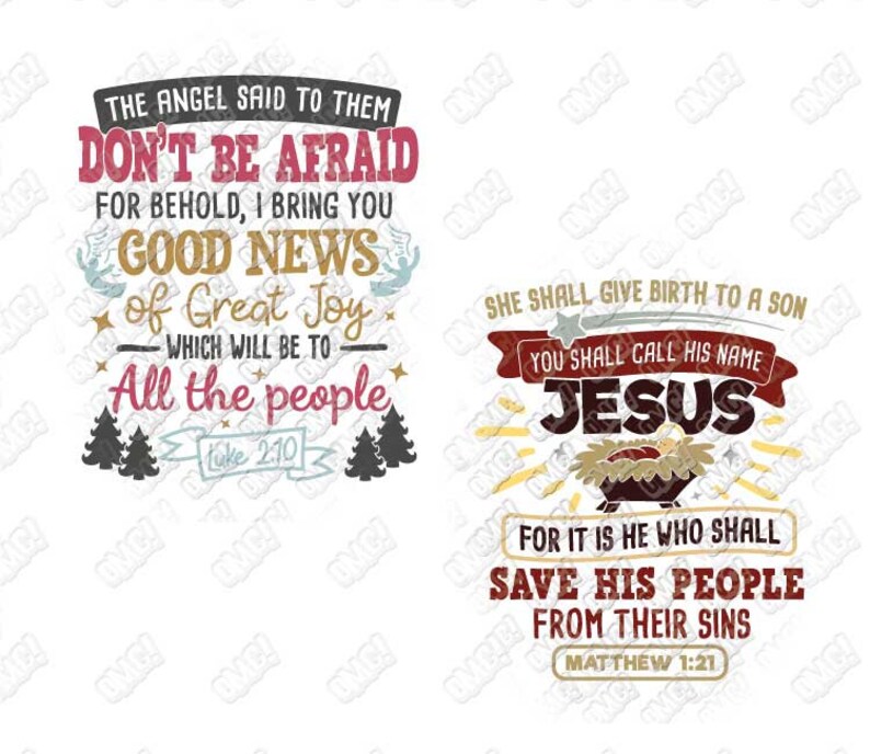 Christmas Bible Verse SVG Bundle Scripture Luke svg dxf eps | Etsy