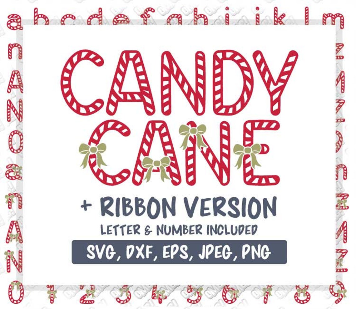 Candy Cane Font SVG Alphabet Design Files Svg Dxf Eps Jpeg Png - Etsy