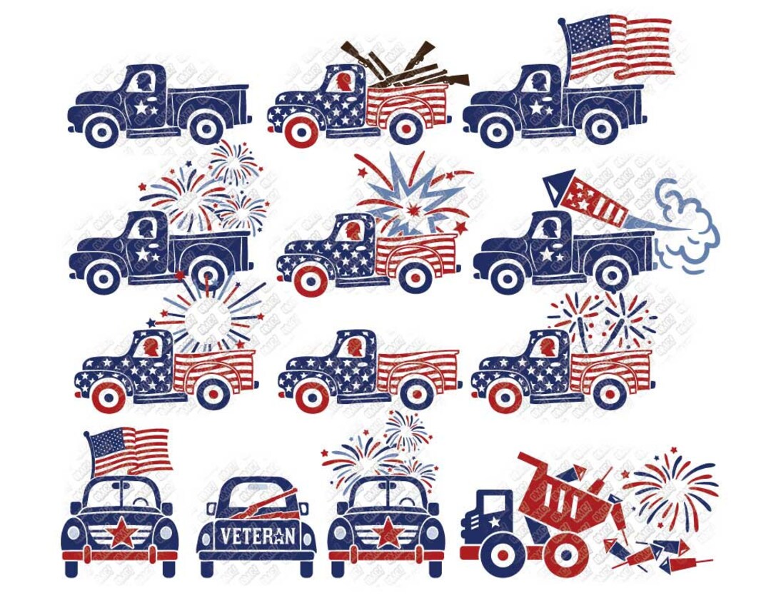 4th of July Truck SVG American Svg Dxf Eps Jpeg Png Format Layered ...