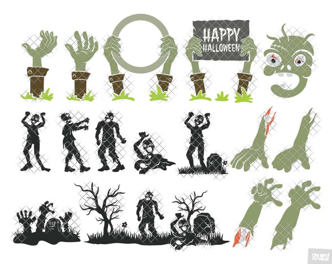 Zombie SVG Hand Silhouette svg dxf eps jpeg png formato en - Etsy España