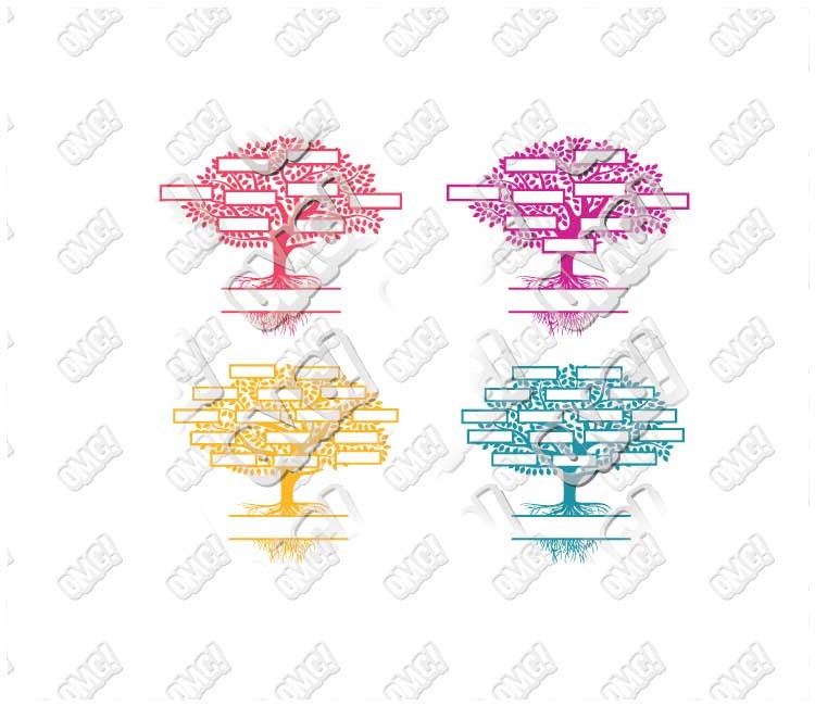 Family Tree Templates editable Name Box Numbers Svg Dxf Eps - Etsy UK