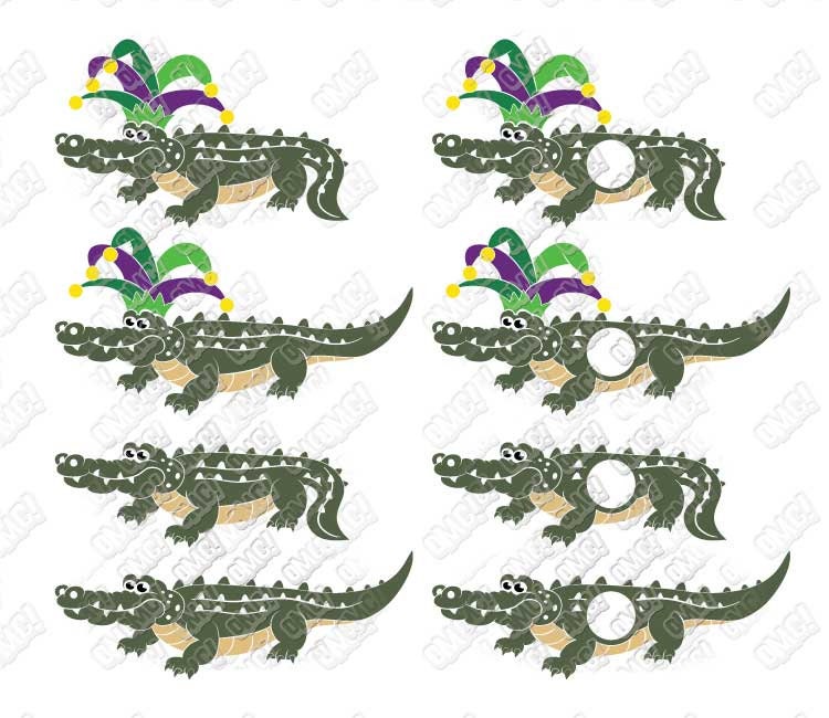 Alligator SVG Mardi Gras Gator Louisiana Monogram Svg Dxf Eps - Etsy