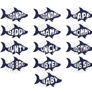 Shark Family SVG Bundle Baby Shark Mama Daddy Auntie Uncle Brother ...