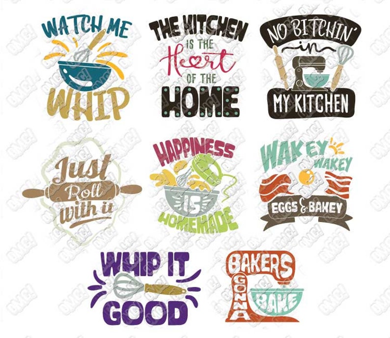 Kitchen SVG Bundle Monogram Cooking Baking Chef Sign Svg Dxf | Etsy