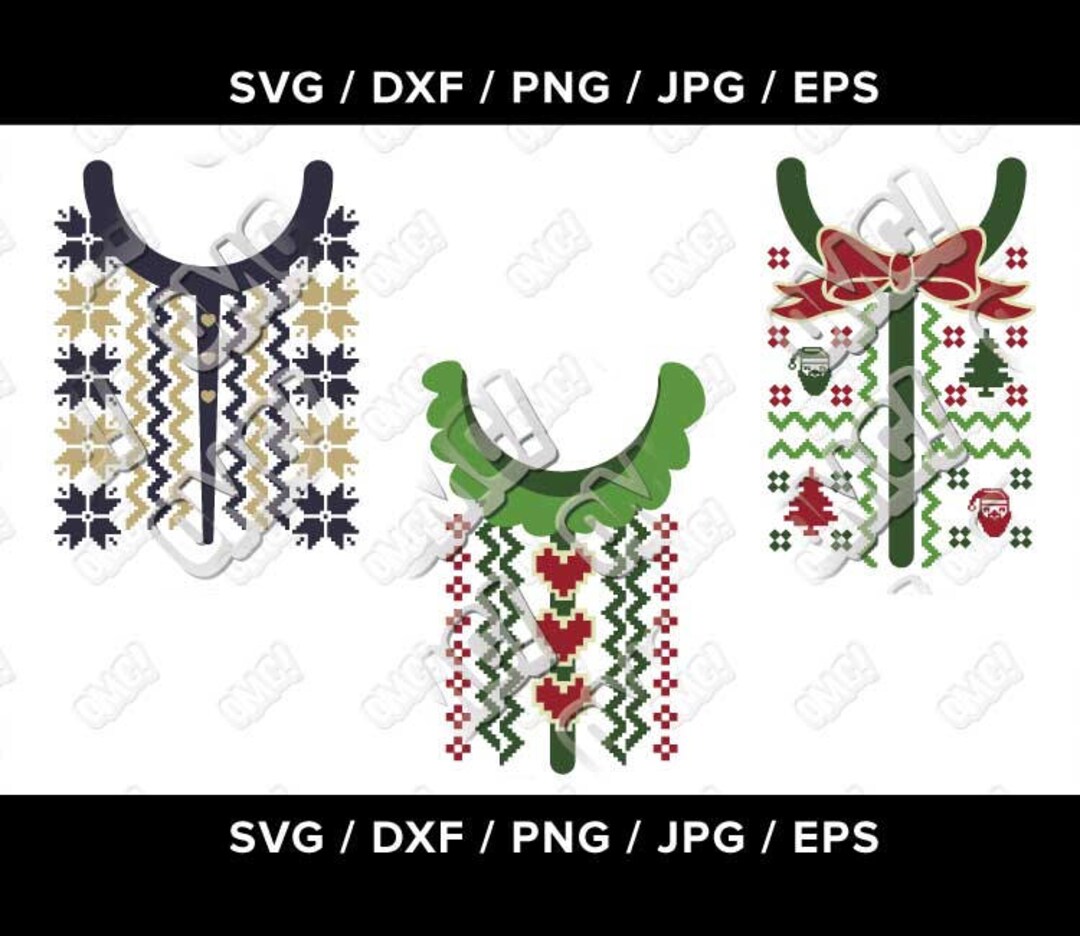 Tacky Ugly Sweater Svg Dxf Eps Jpeg Format Layered Cutting Files ...