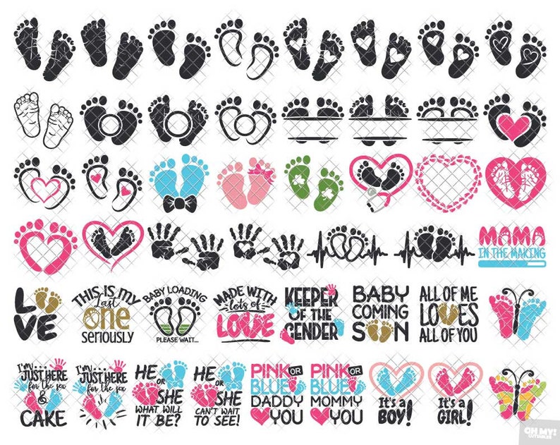 Baby Feet SVG Footprints Handprints Gender Reveal Baby Shower - Etsy