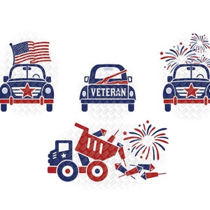 4th of July Truck SVG American Svg Dxf Eps Jpeg Png Format Layered ...