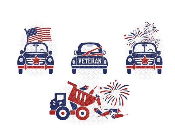 Papercraft 4th of July Truck SVG American svg dxf eps jpeg png format ...