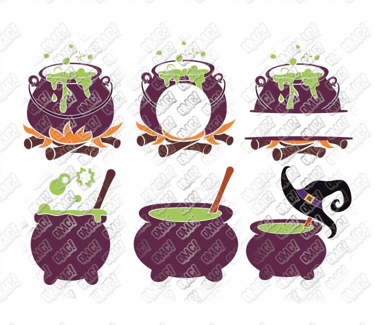 Cauldron SVG Halloween Monogram Bundle Witch Spell Svg Dxf Eps - Etsy