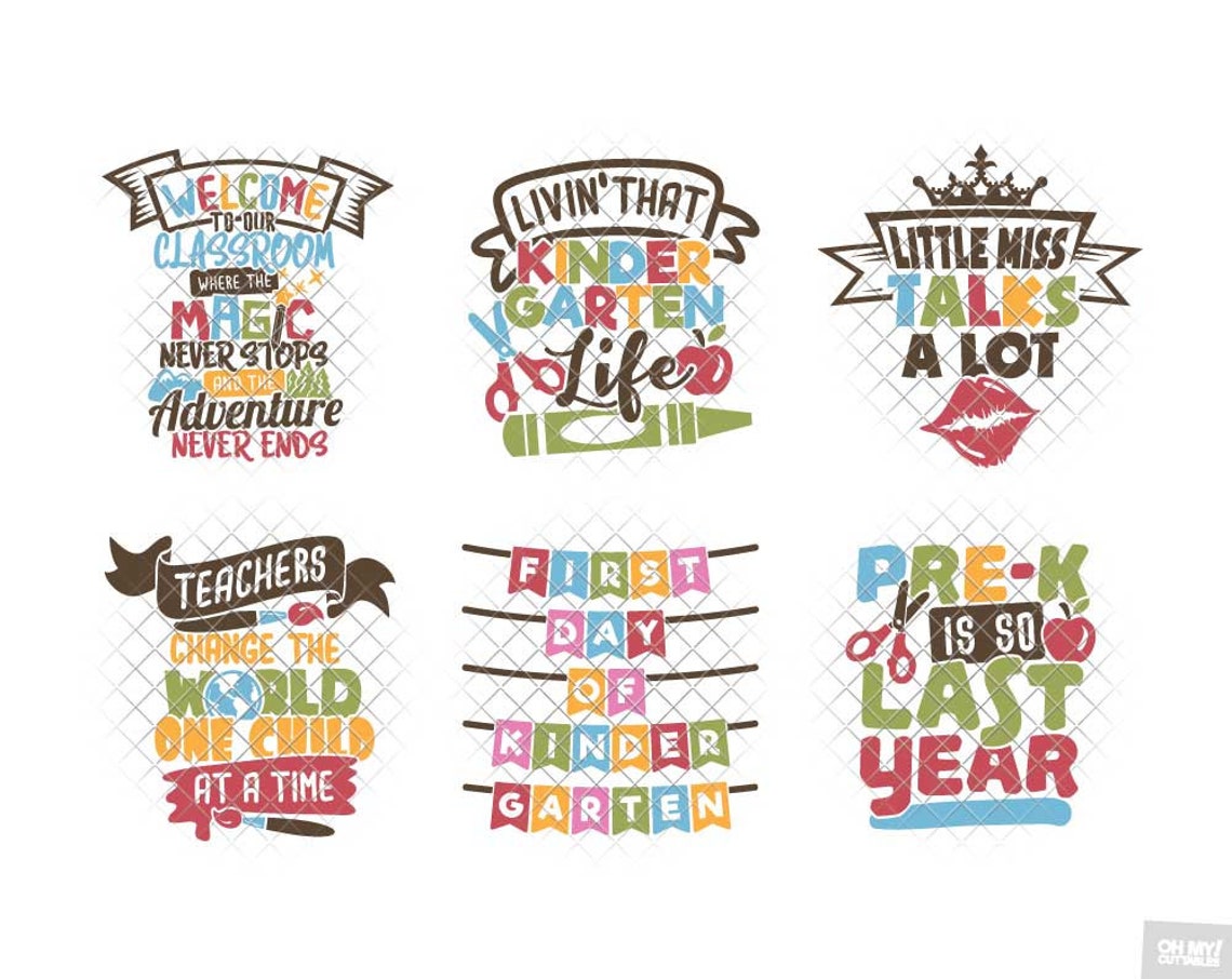 Kindergarten SVG Bundle Svg Dxf Eps Jpeg Png Format Layered - Etsy