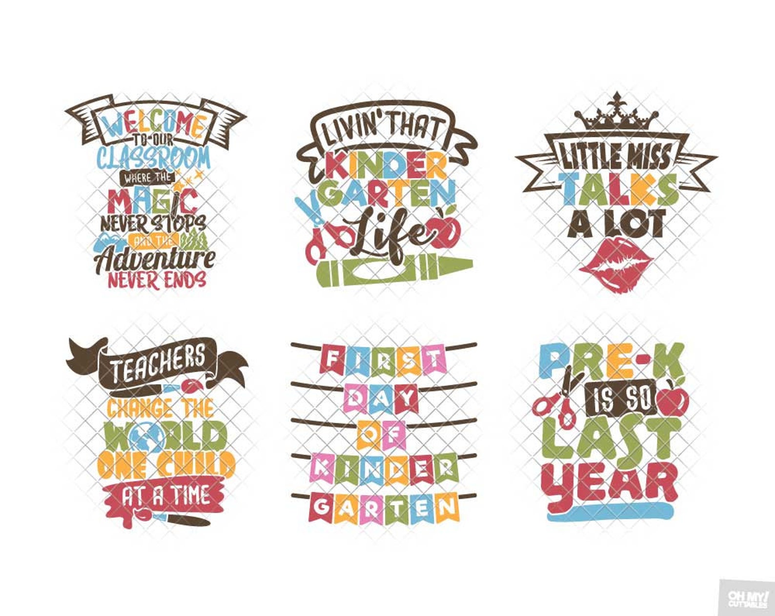 Kindergarten SVG Bundle Svg Dxf Eps Jpeg Png Format Layered - Etsy