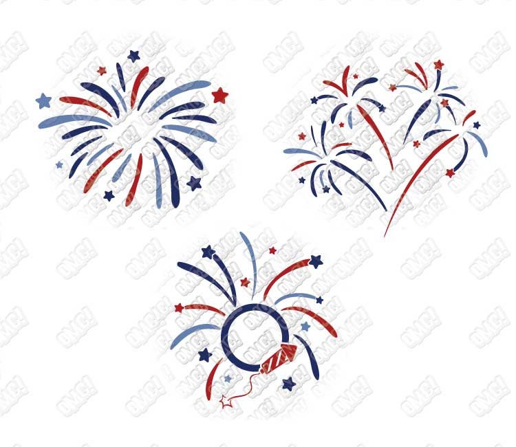 Fireworks SVG Firecracker Monogram Frame Svg Dxf Eps Jpeg Png - Etsy