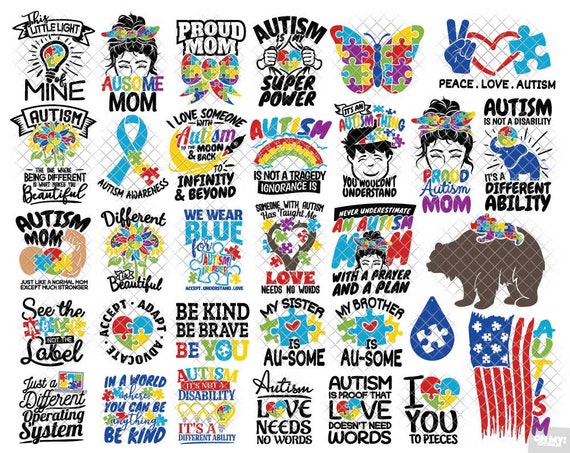 Autism Awareness SVG Bundle Vol 2 Svg Dxf Eps Png Format | Etsy