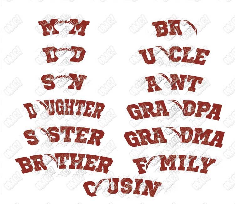 Football Family SVG Shirt Design Mom Dad Brother Sister Aunt Uncle ...