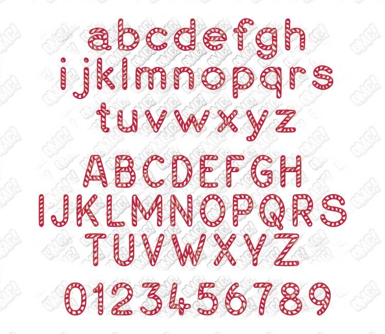 Candy Cane Font SVG Alphabet Design Files Svg Dxf Eps Jpeg Png - Etsy