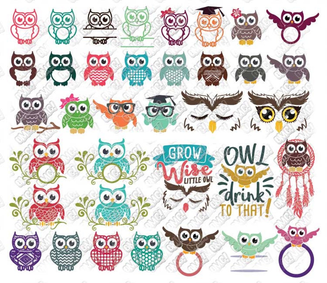 Owl SVG Monogram Bundle Aztec Pattern Svg Dxf Eps Jpeg Png Format ...