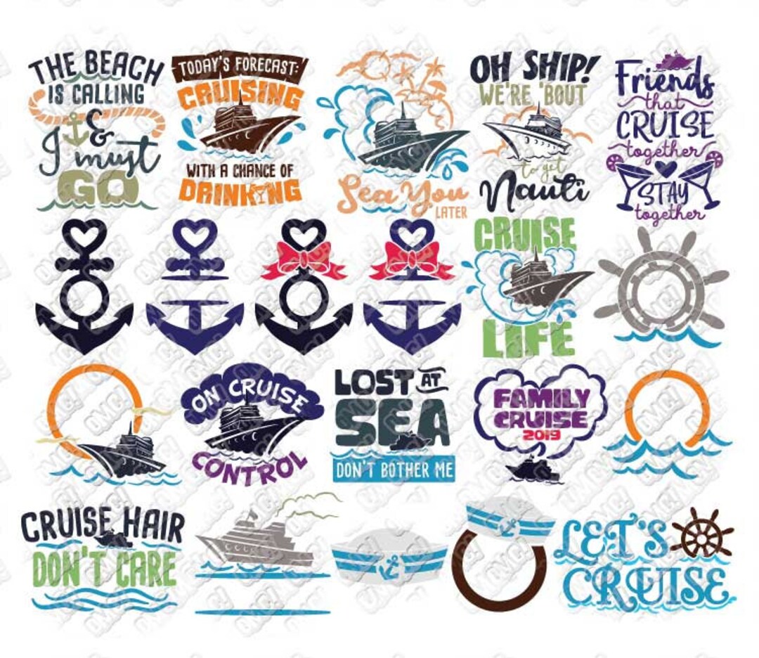 Cruise SVG Bundle Ship Svg Dxf Eps Jpeg Png Format Layered Cutting ...