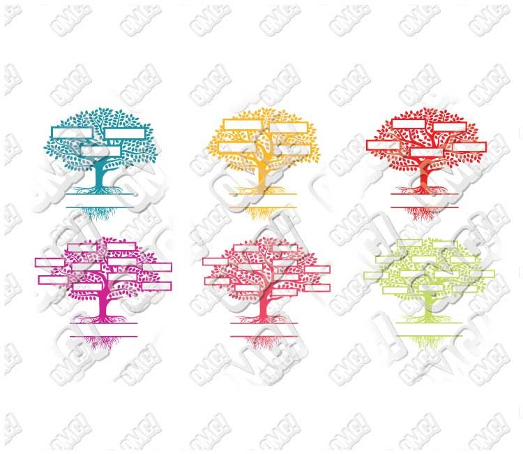 Family Tree Templates (editable Name Box Numbers) Svg Dxf Eps Jpeg ...