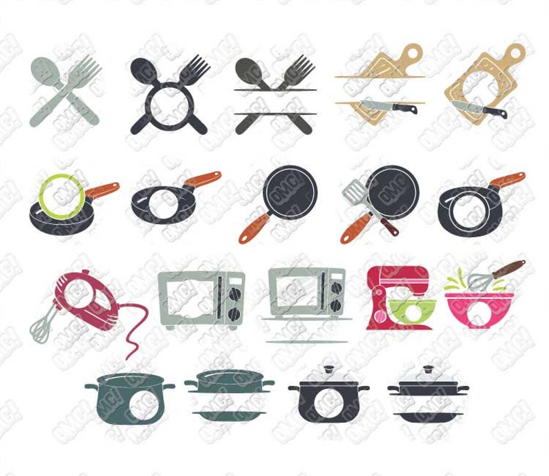 Kitchen SVG Bundle Monogram Cooking Baking Chef Sign Svg Dxf | Etsy