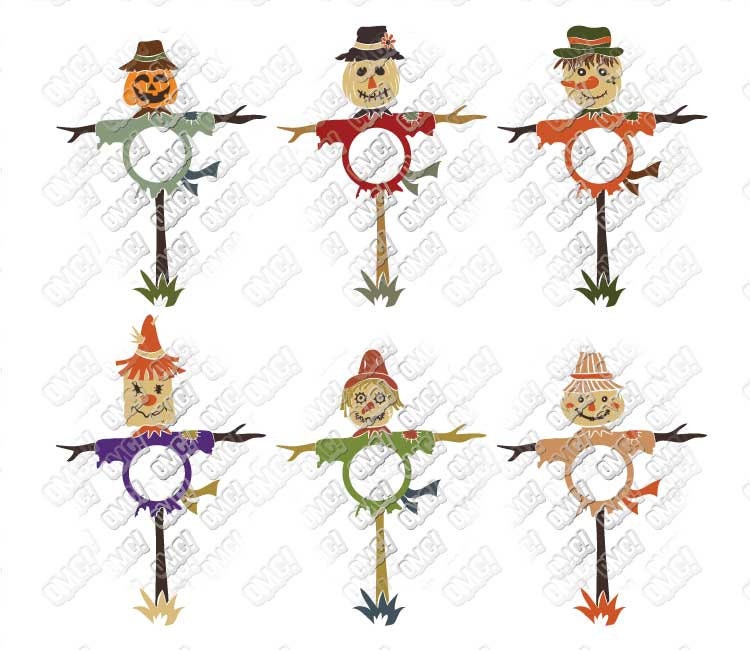 Scarecrow SVG Bundle Monogram Split Fall Harvest Halloween | Etsy