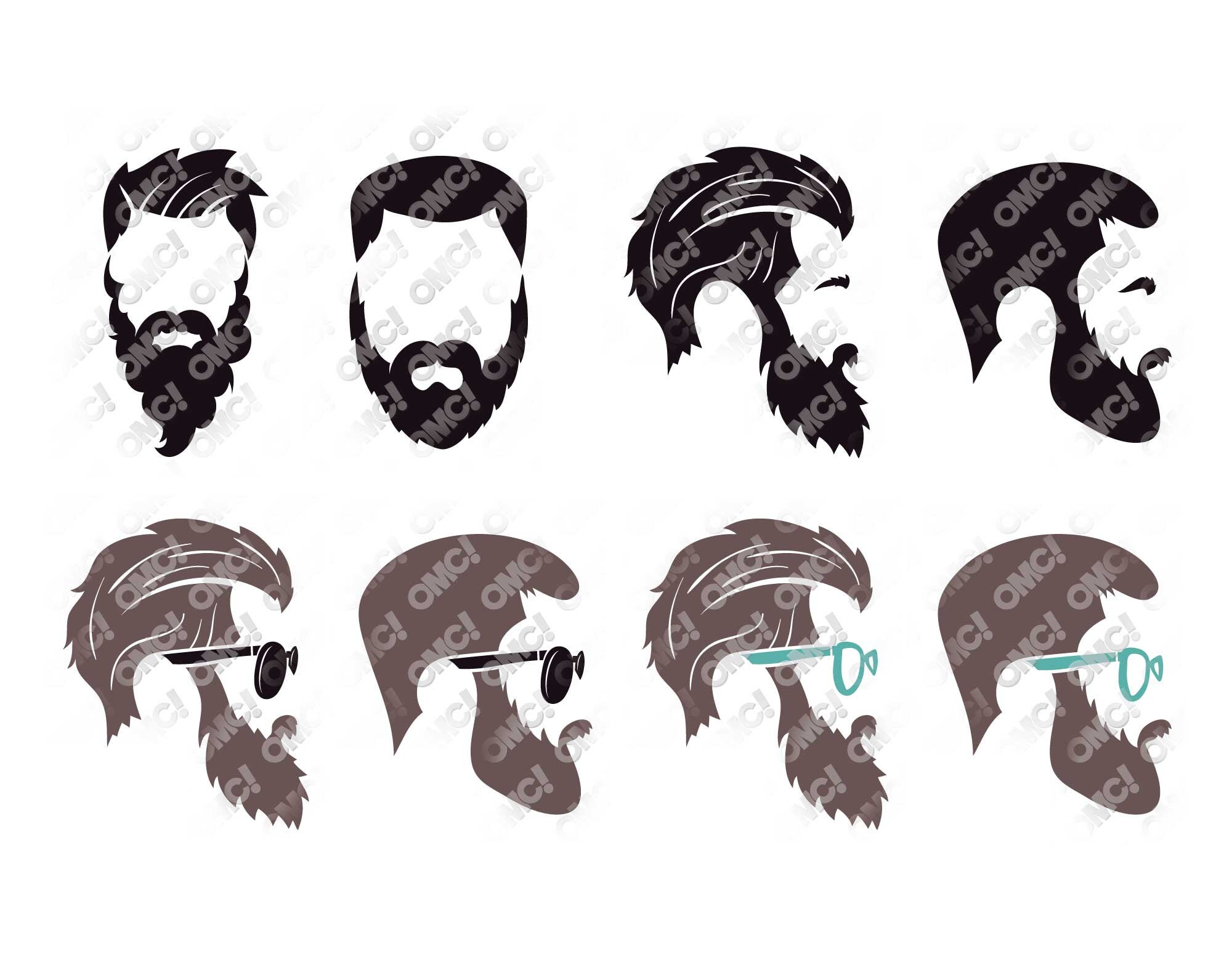 Beard SVG File Bundle svg dxf eps jpeg png format layered | Etsy