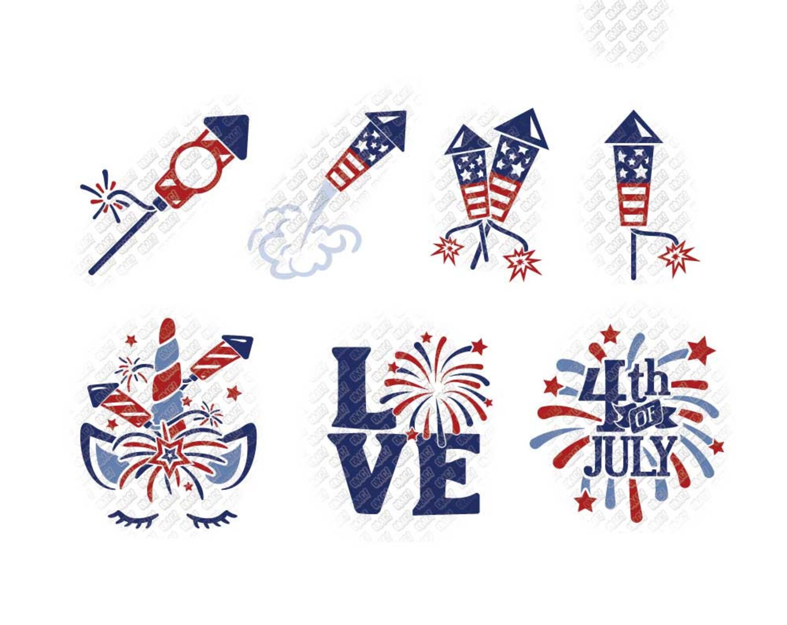 Fireworks SVG Monogram Quotes Bundle 4th of July Svg Dxf Eps - Etsy