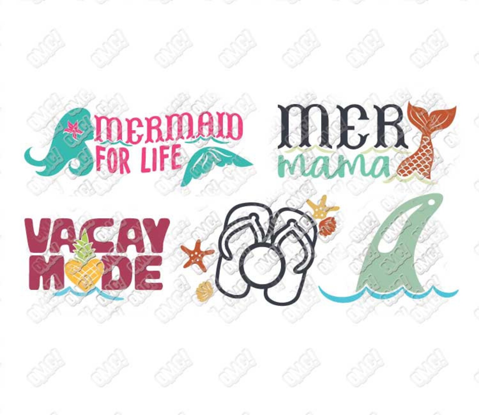 Beach SVG Bundle Summer Monogram Frame Svg Dxf Eps Jpeg Png Format ...