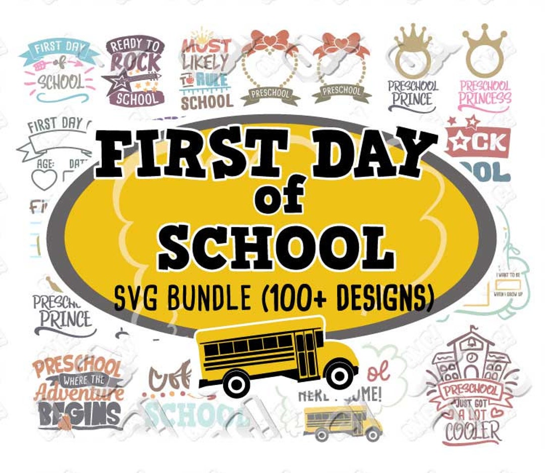 First Day of School SVG Bundle Sign Monogram Svg Dxf Jpeg Png Format ...
