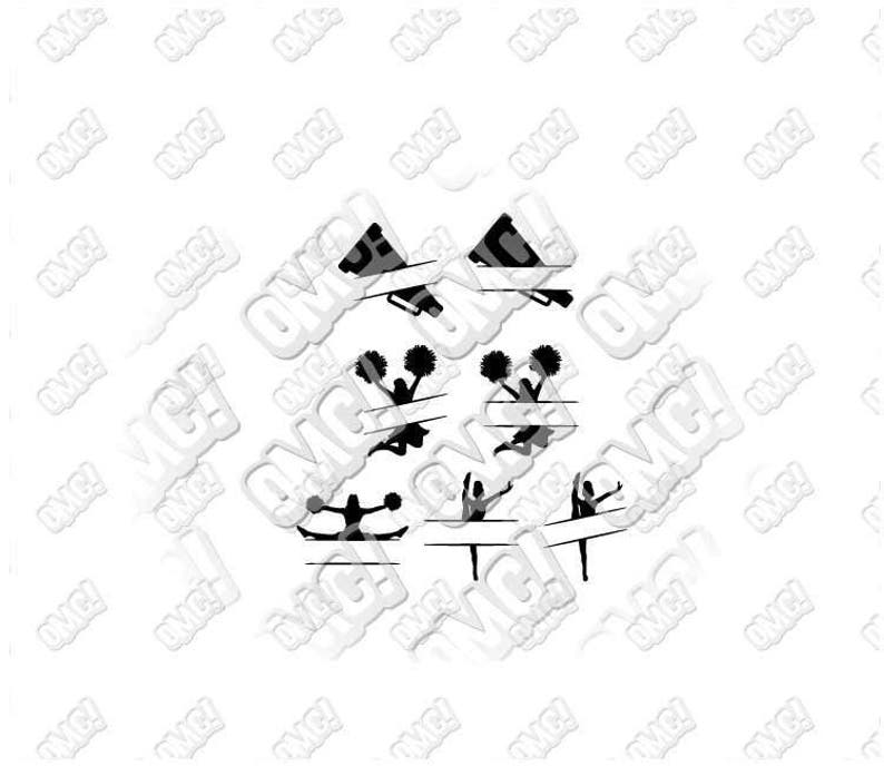 Cheer and Dance Split Monogram Frames Svg Dxf Eps Jpeg Format - Etsy