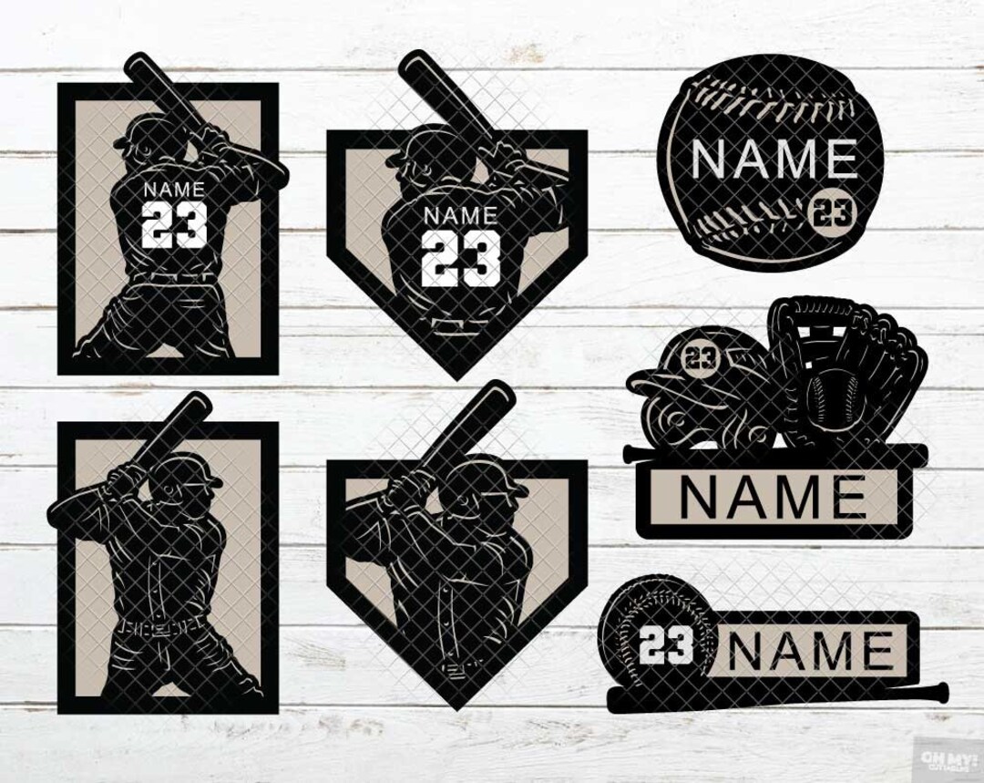 Softball Baseball Signage SVG Vol. 2 Personalized Laser Cut Template ...