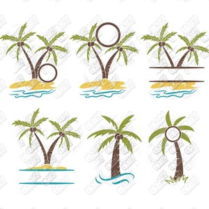 Palm Tree SVG Monogram Bundle Coconut Beach Summer Vacation Svg Dxf Eps ...