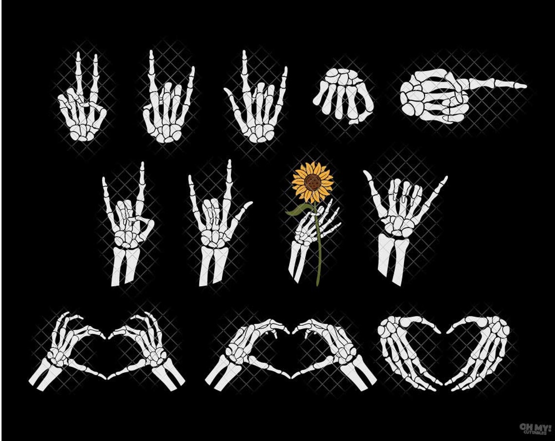 Skeleton Hand SVG Bundle Halloween Svg Dxf Eps Png Format - Etsy