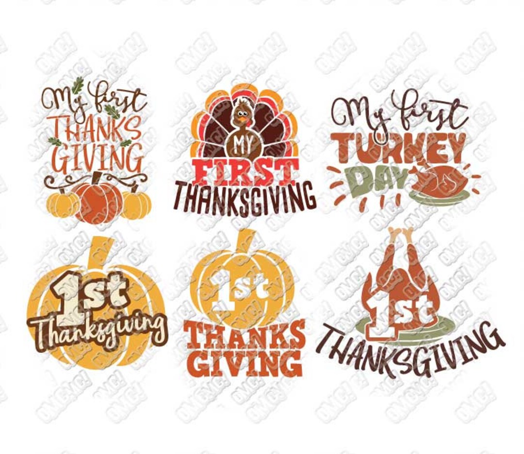 First Thanksgiving SVG Bundle My Baby's 1st Thanksgiving Svg Dxf Eps ...