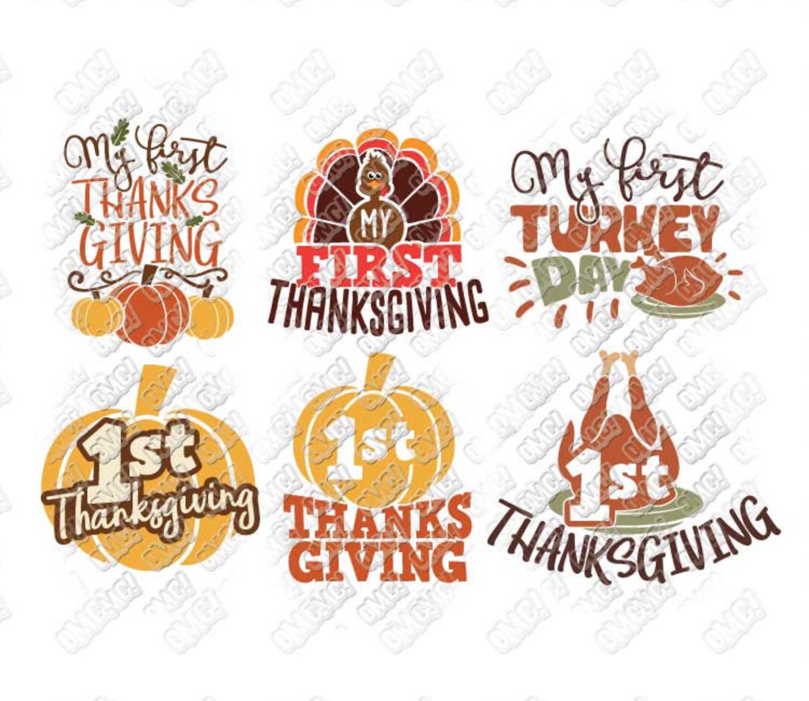 First Thanksgiving SVG Bundle My Baby's 1st Thanksgiving | Etsy