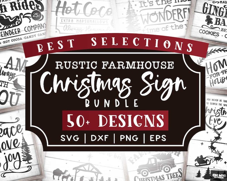 Farmhouse Christmas SVG Rustic Sign Decor Cut Files Svg Dxf - Etsy