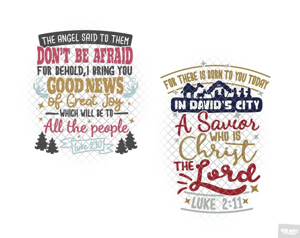 Christmas Bible Verse SVG Bundle Scripture Luke Svg Dxf Eps | Etsy