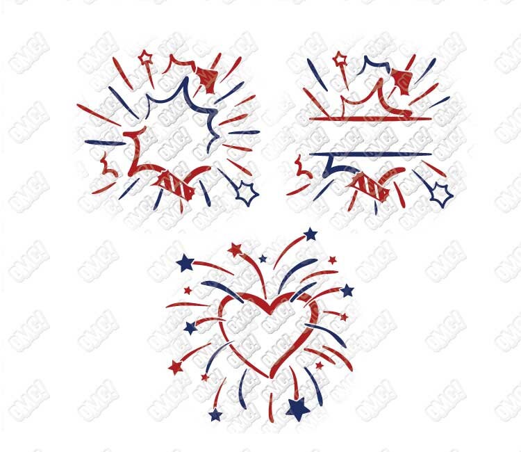 Fireworks SVG Firecracker Monogram Frame Svg Dxf Eps Jpeg Png - Etsy