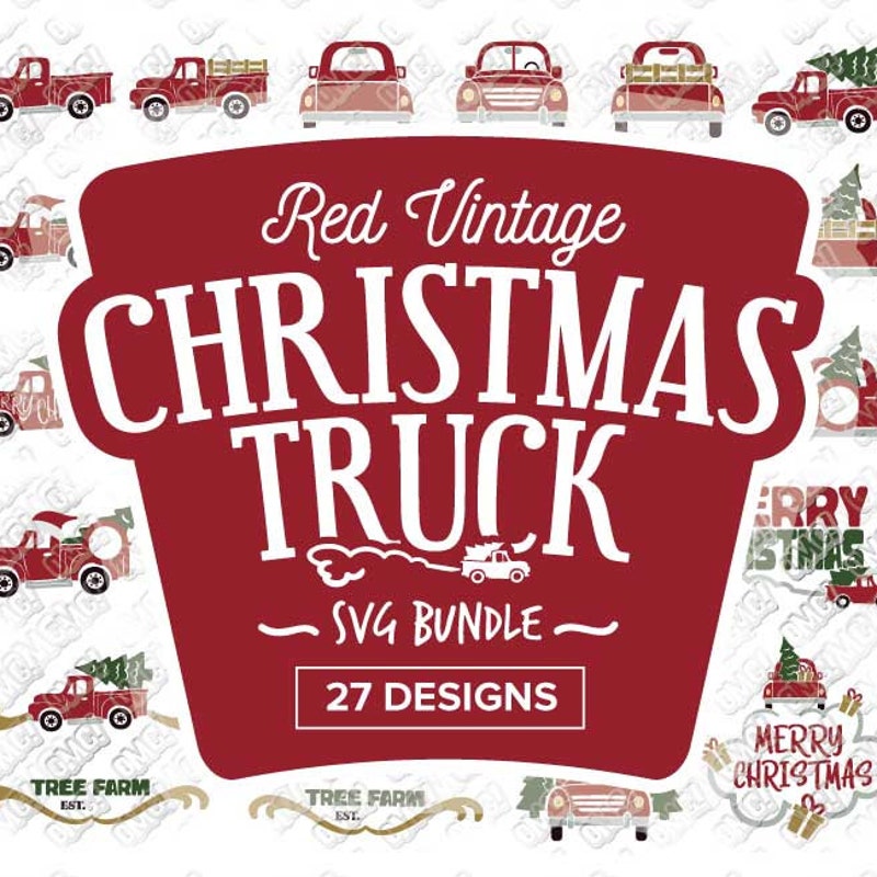 Christmas Red Truck Svg - Etsy