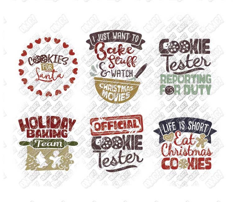 Christmas Cookies SVG Bundle Monogram Quote Sayings Svg Dxf | Etsy