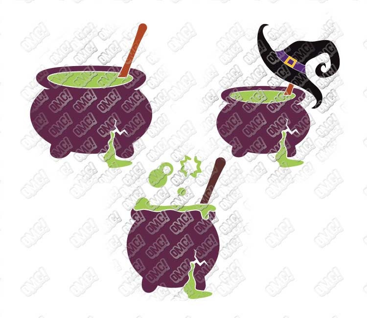 Cauldron SVG Halloween Monogram Bundle Witch Spell svg dxf eps | Etsy