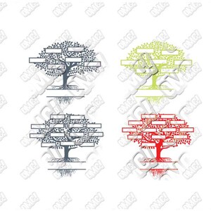 Family Tree Templates (editable Name Box Numbers) Svg Dxf Eps Jpeg ...