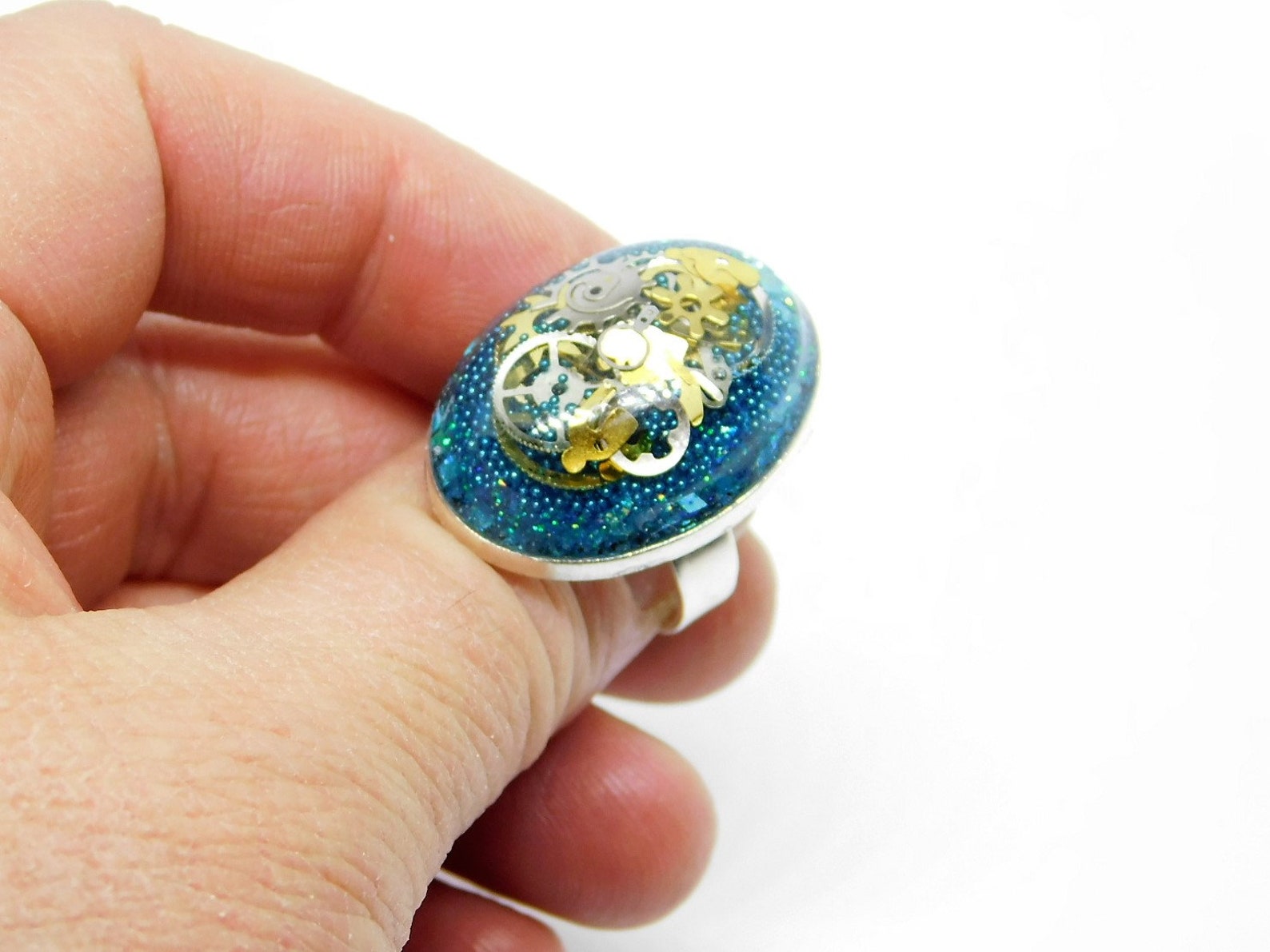 Resin Rings for Women Adjustable Ring for Women Oval Bezel | Etsy