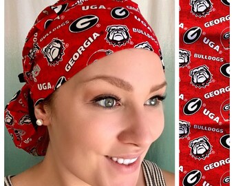 Georgia Bulldogs Football Scrub Cap/surgical Cap/scrub Hat/uga/red - Etsy